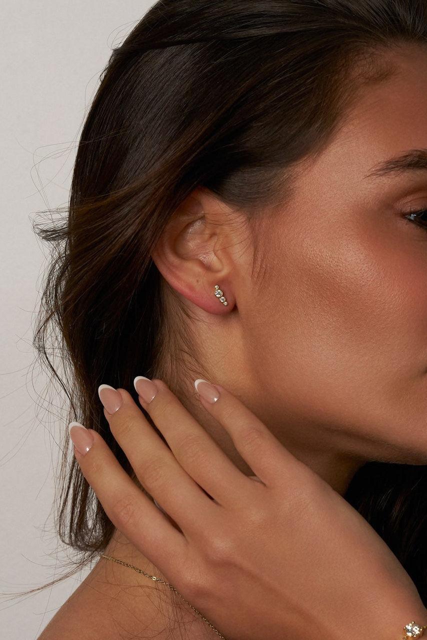 Cascade Moissanite Stud Earrings – Miss Exotic